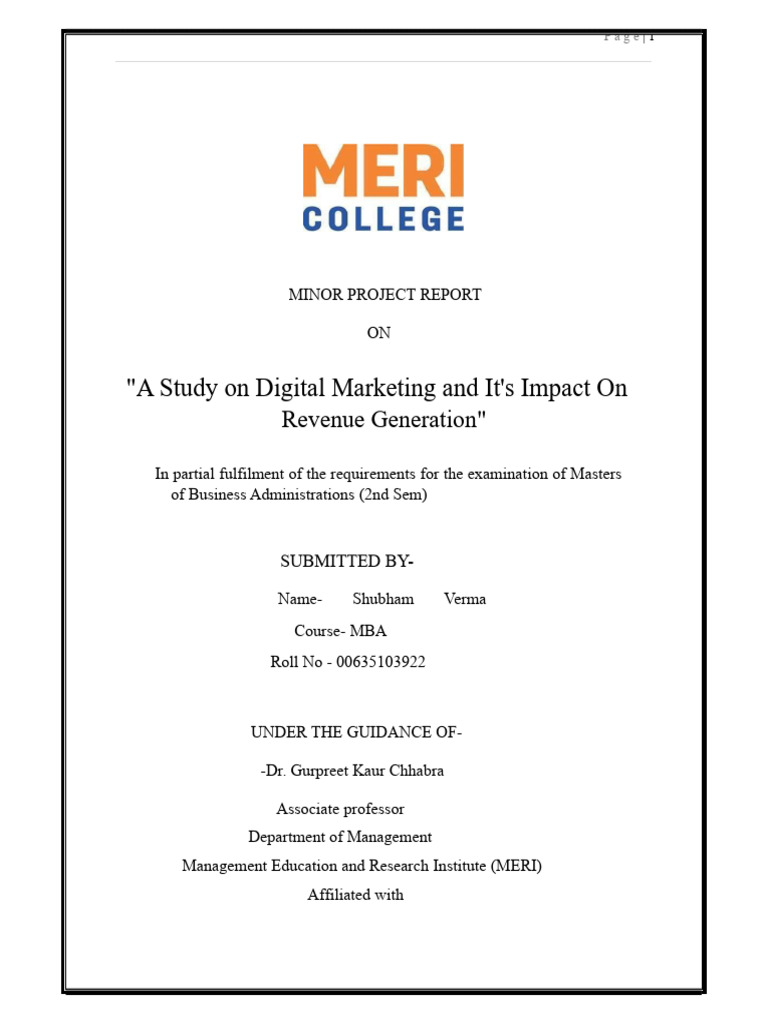 Shubham Project Dissertation | PDF | Online Advertising | Advertising