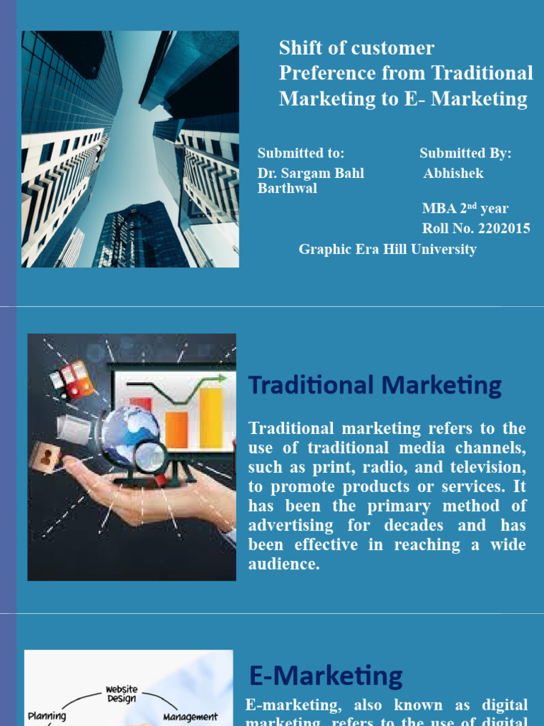 Shift of Customer Preference From Traditional Marketing To e Marketing ...