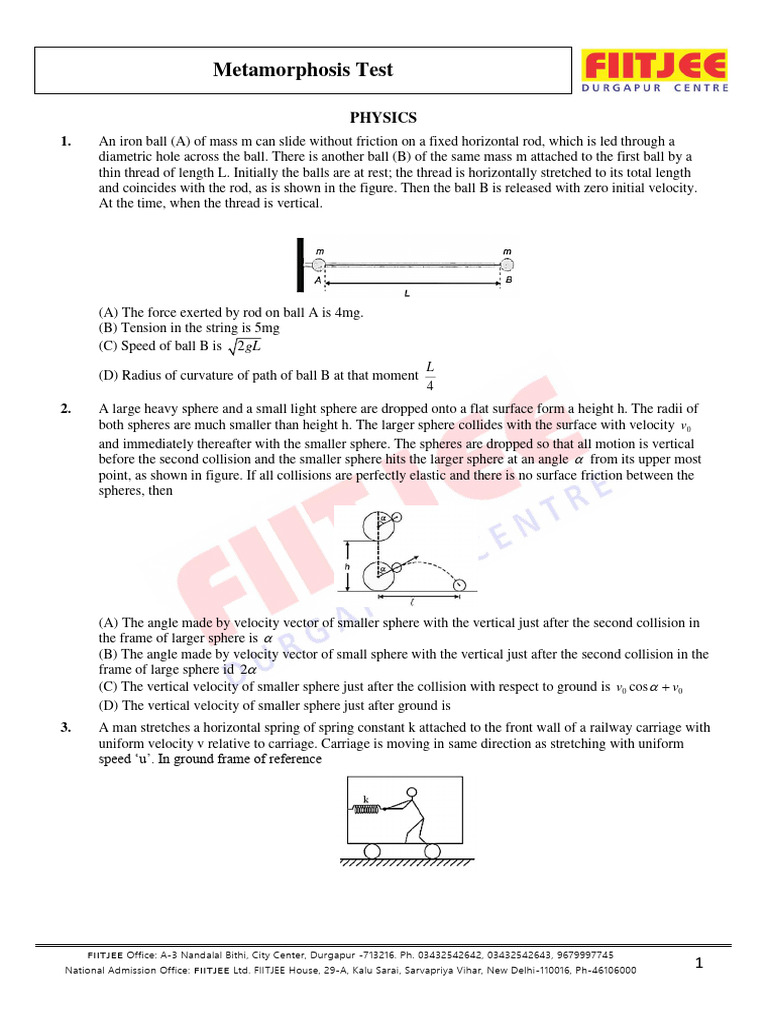 Metamorphosis Test Overview | PDF | Collision | Sphere