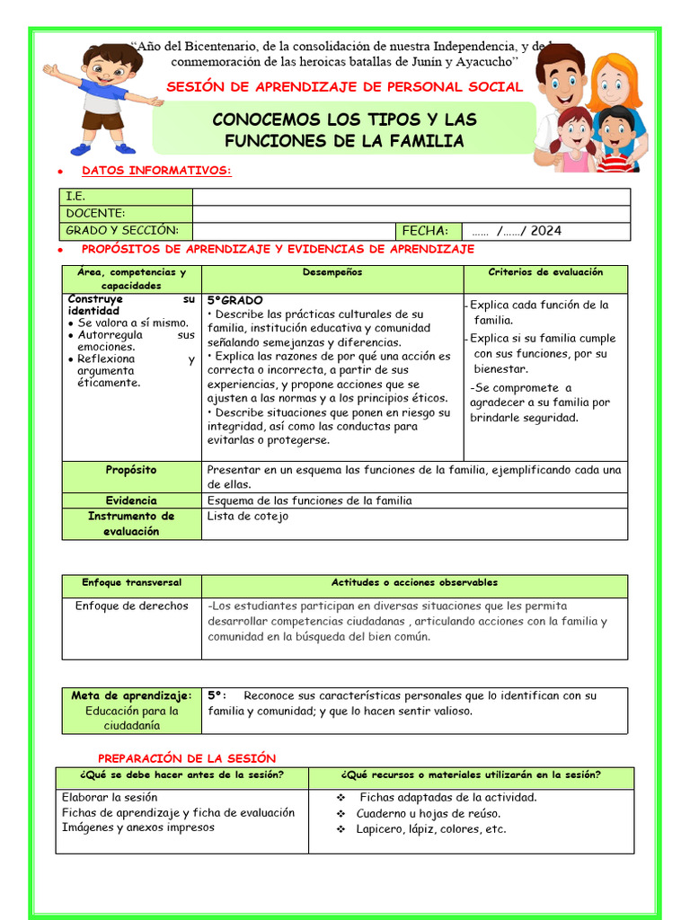 Ses-Mart-Ps-Conocemos Los Tipos y Funciones de La Familia-Jezabel ...