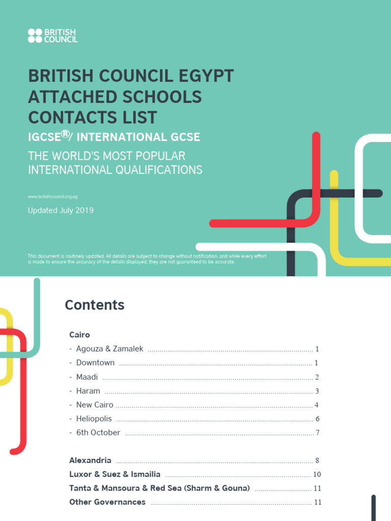 British Council - Attached Centers 2019 | PDF | Egypt | Cairo