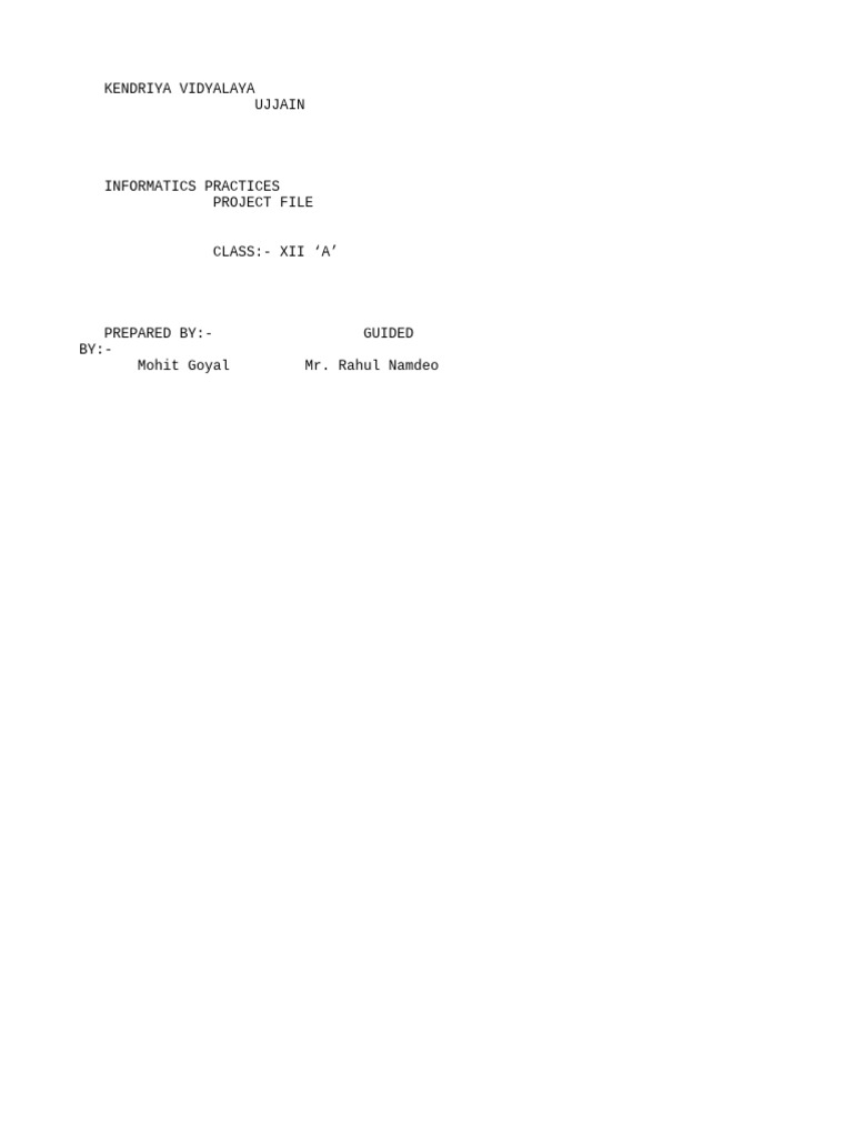 Ip Project | PDF | Databases | Information Technology