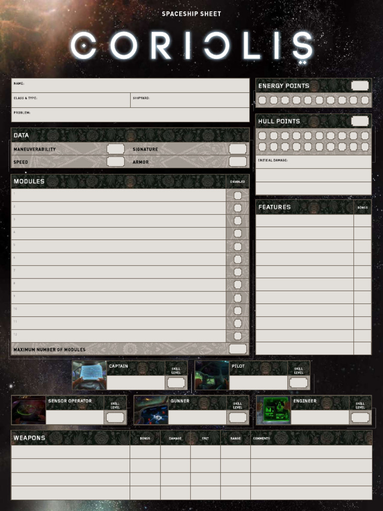 Coriolis - Ship Sheet | PDF