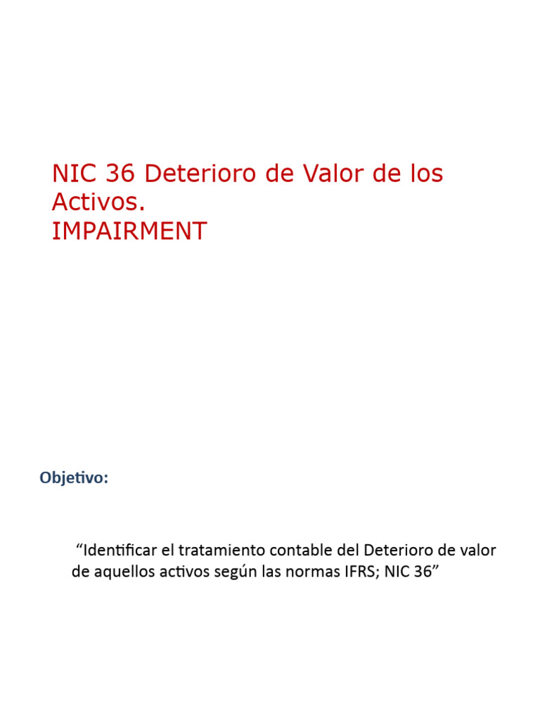 NIC 36 Deterioro | Descargar gratis PDF | normas internacionales de ...