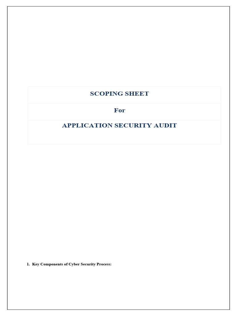 Scoping Sheet | PDF | Computer Security | Security