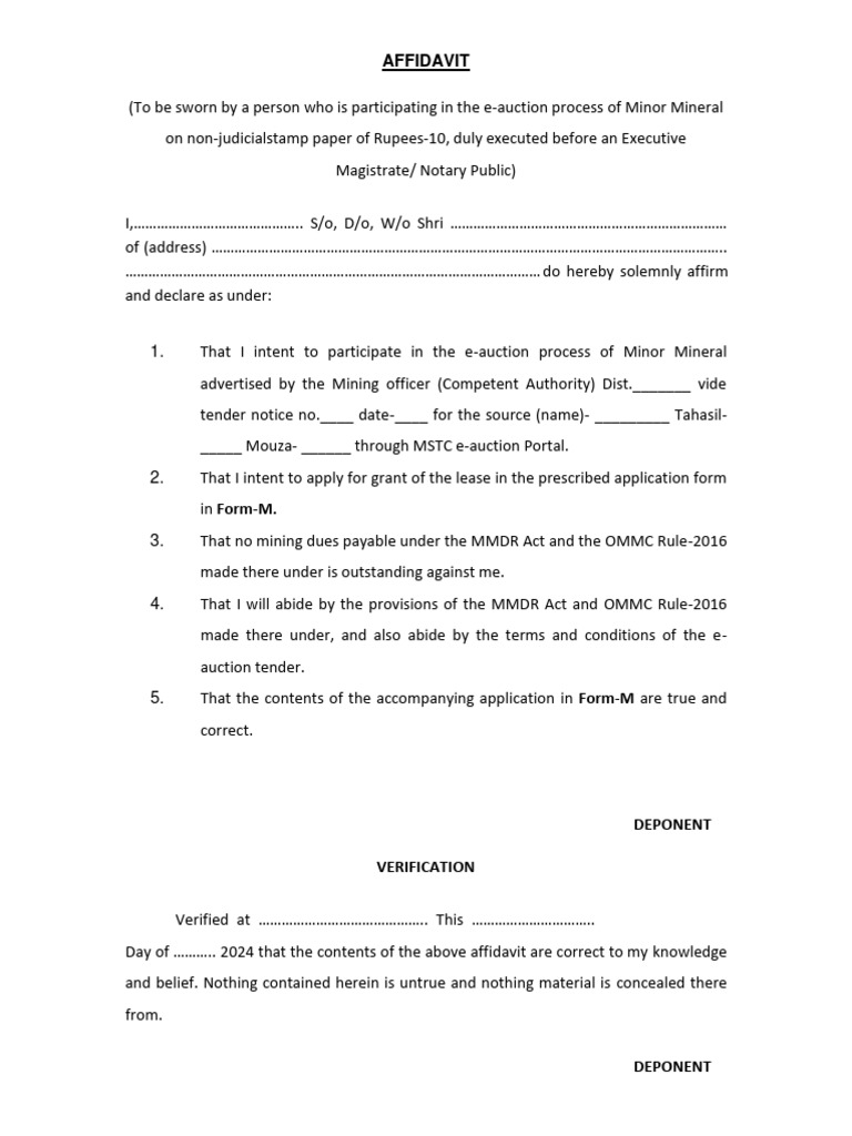 Affidavit-1 | PDF | Business | Finance & Money Management