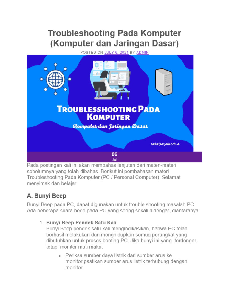 K3LH Troubleshooting Pada Komputer | PDF
