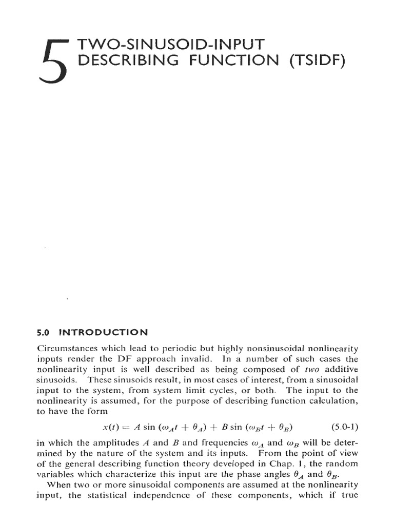 Two Sinusoid Input Describing Function (TSIDF) | PDF | Phase (Waves ... Two Sinusoid Input Describing Function (TSIDF) | PDF | Phase (Waves ...