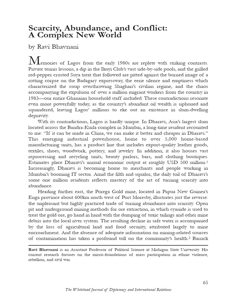 Scarcity Aboundance Subsistence.3pdf | PDF | Civil War | Water Scarcity