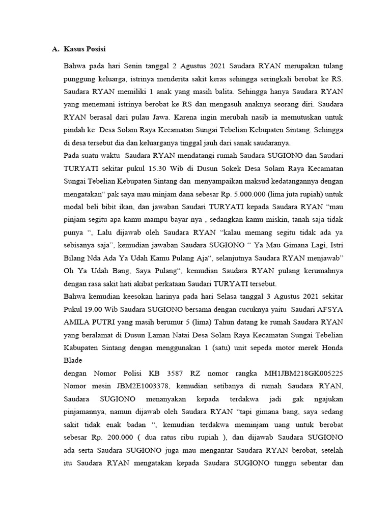 PRAPERADILAN - Kasus Posisi HAPID GENAP 20232024 | PDF