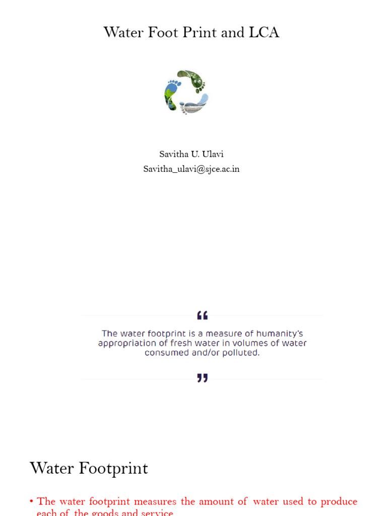 Water Foot Print and LCA | PDF