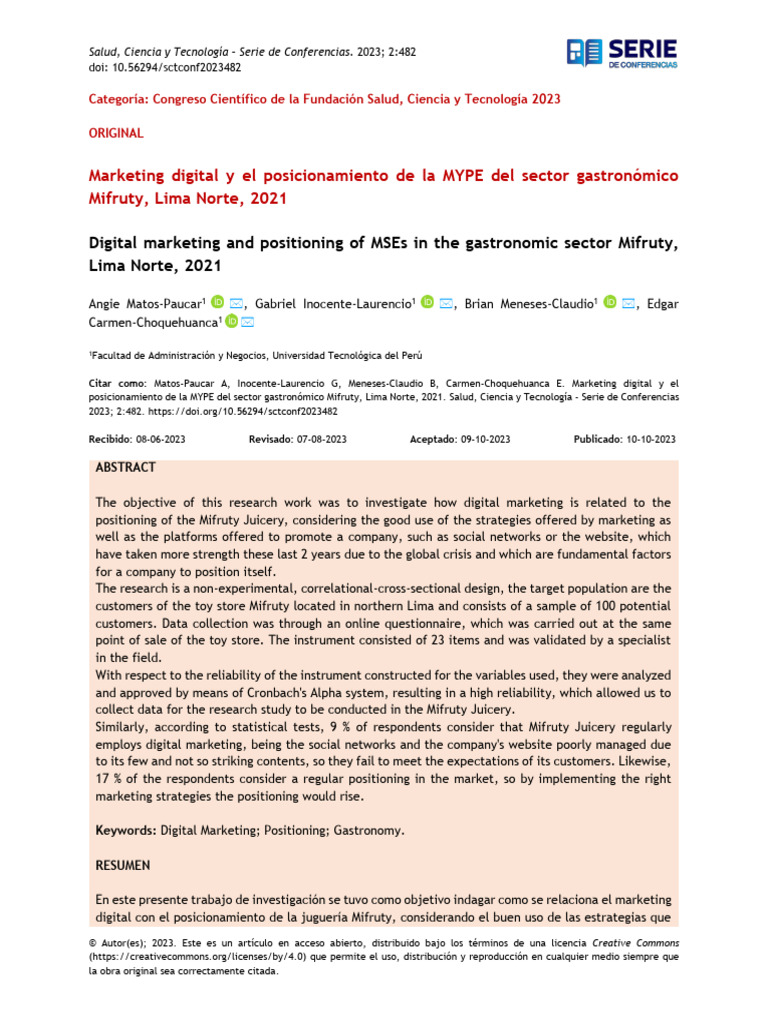 SCTconf 2023 482 | PDF | Teoría | Business