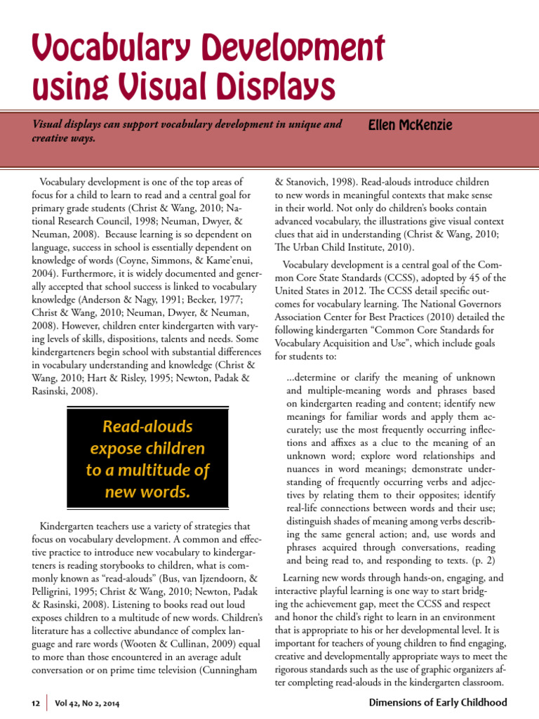 Vocabulary Development | PDF | Vocabulary | Early Childhood Education