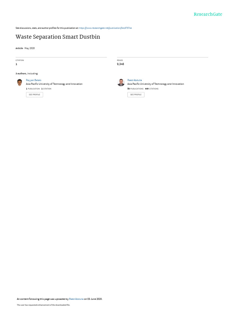 Waste Separation Smart Dustbin | PDF | Waste Management ...