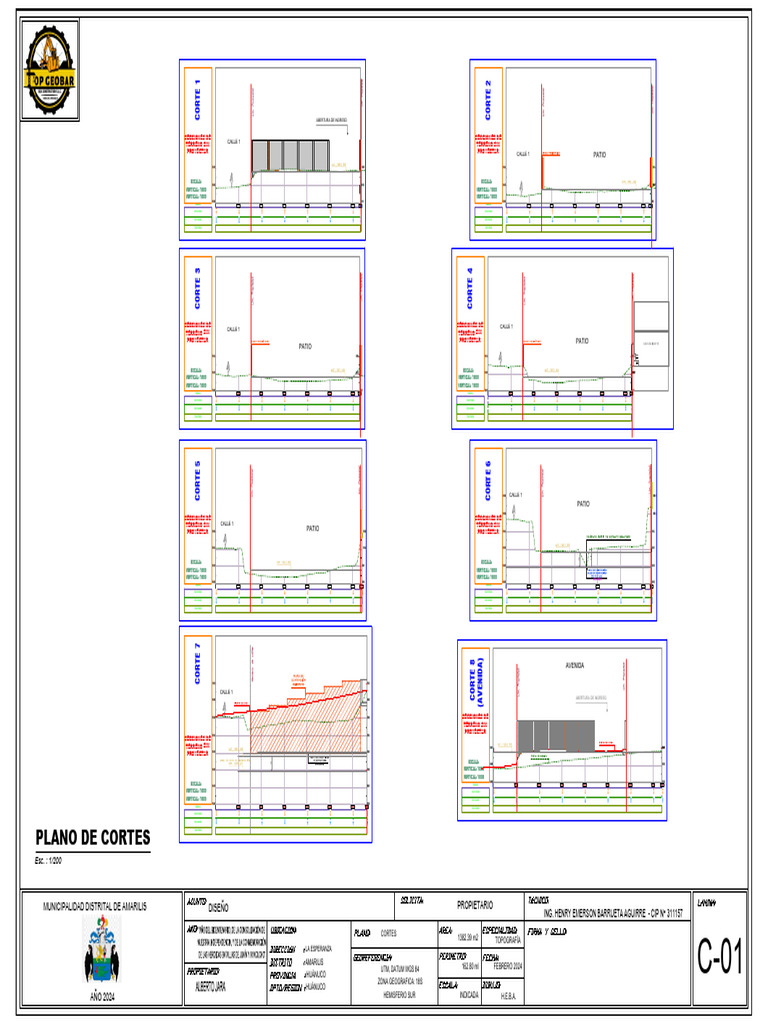 Planos Topográficos y Cortes de Terreno | PDF | Fundación (Ingeniería ...