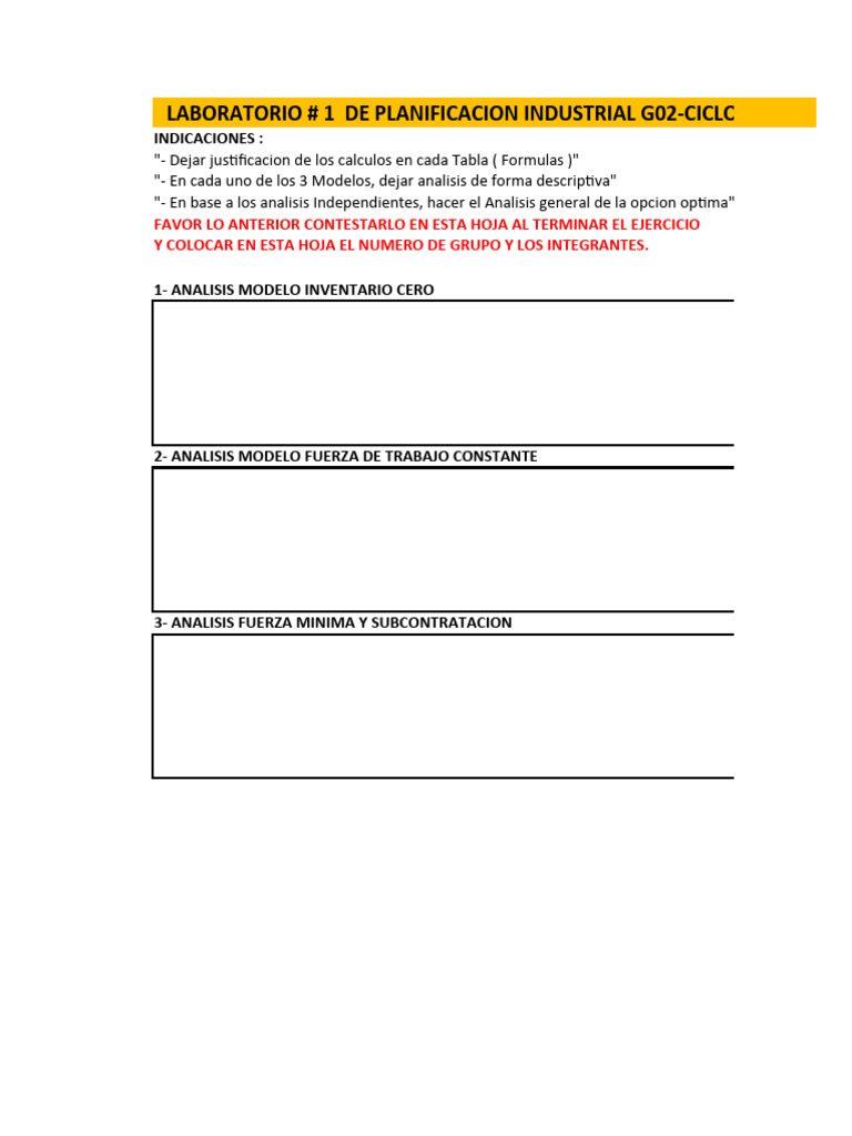 Ejercicio de Plan Agregado de Producción (Grupo Pendiente G02) | PDF | Economias