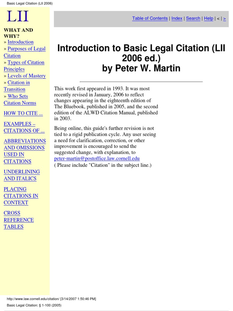 Introduction To Basic Legal Citation | PDF | Case Citation | Citation
