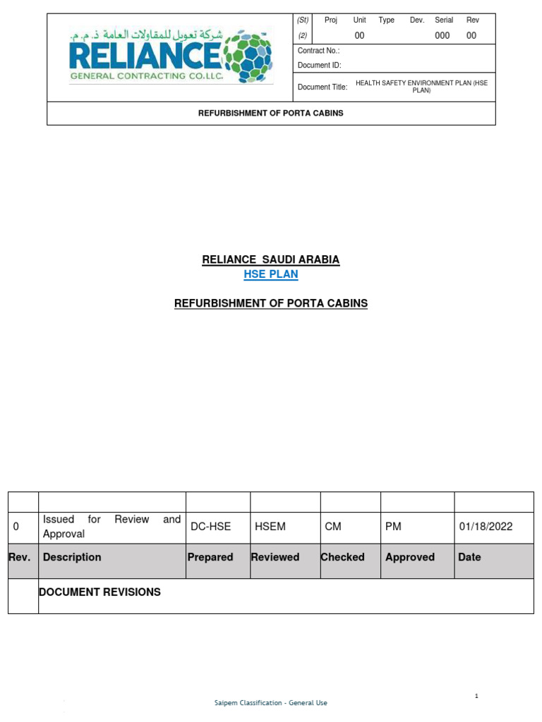 Project HSE Plan | PDF | Occupational Safety And Health | Safety