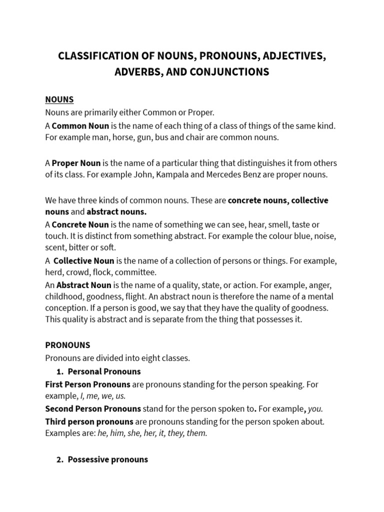 Classification of Nouns | PDF | Pronoun | Noun