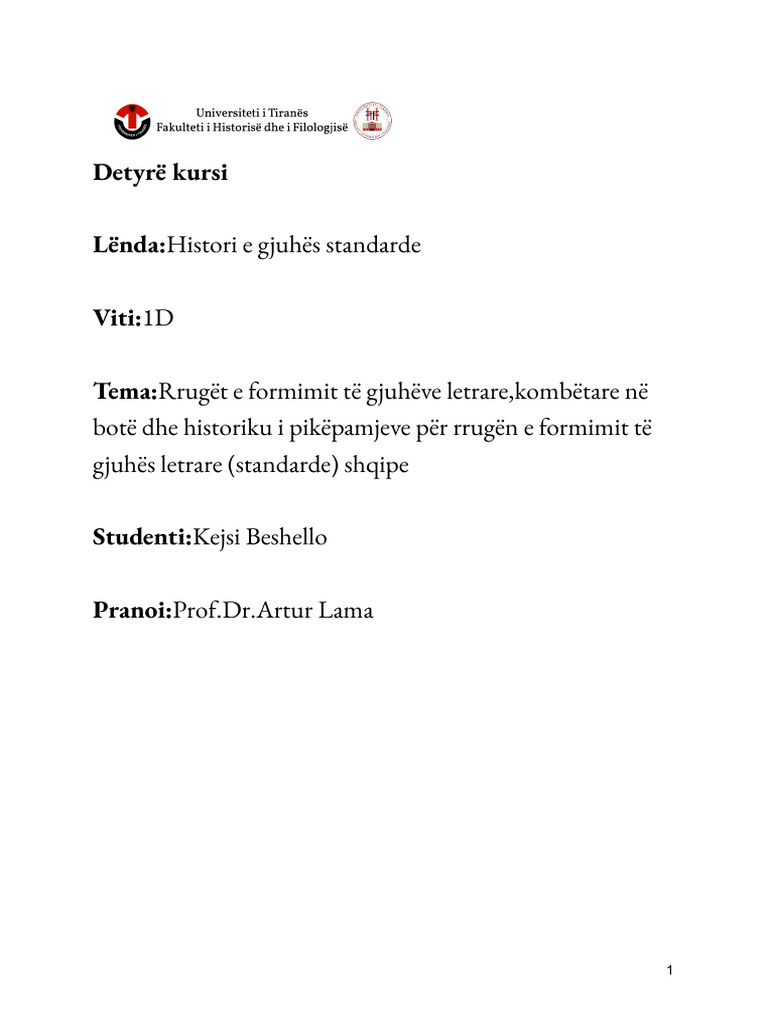 DetyrÃ Kursi - Docx-1 | PDF