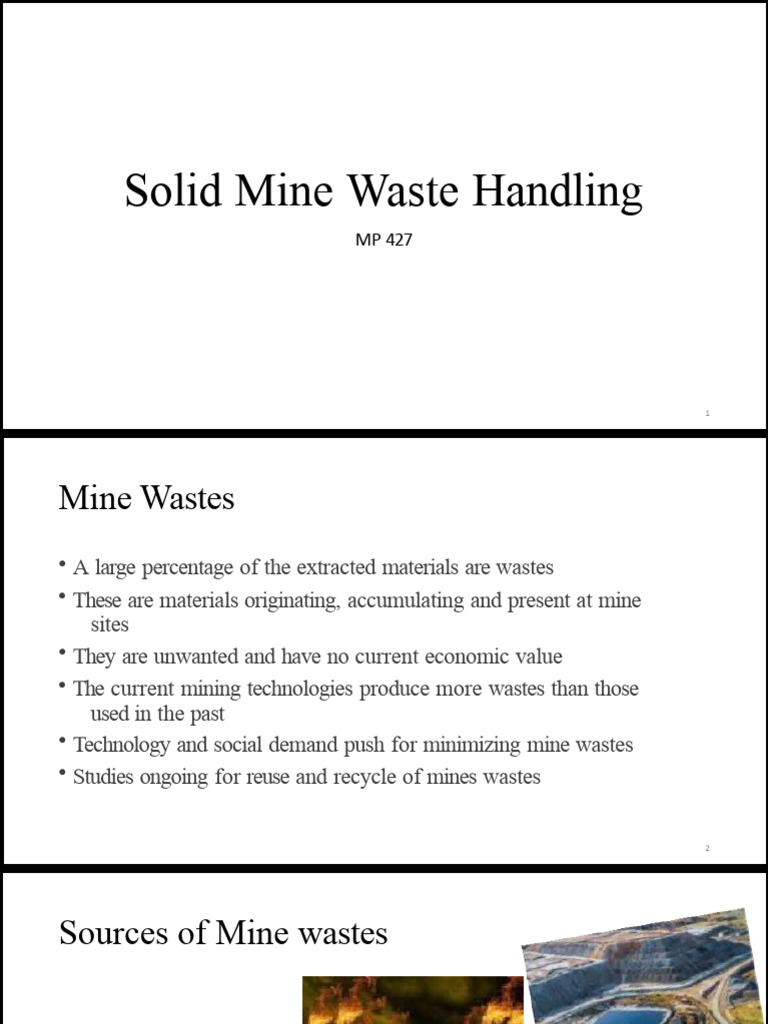 4 Solid Mine Waste Handling | PDF | Mining | Waste