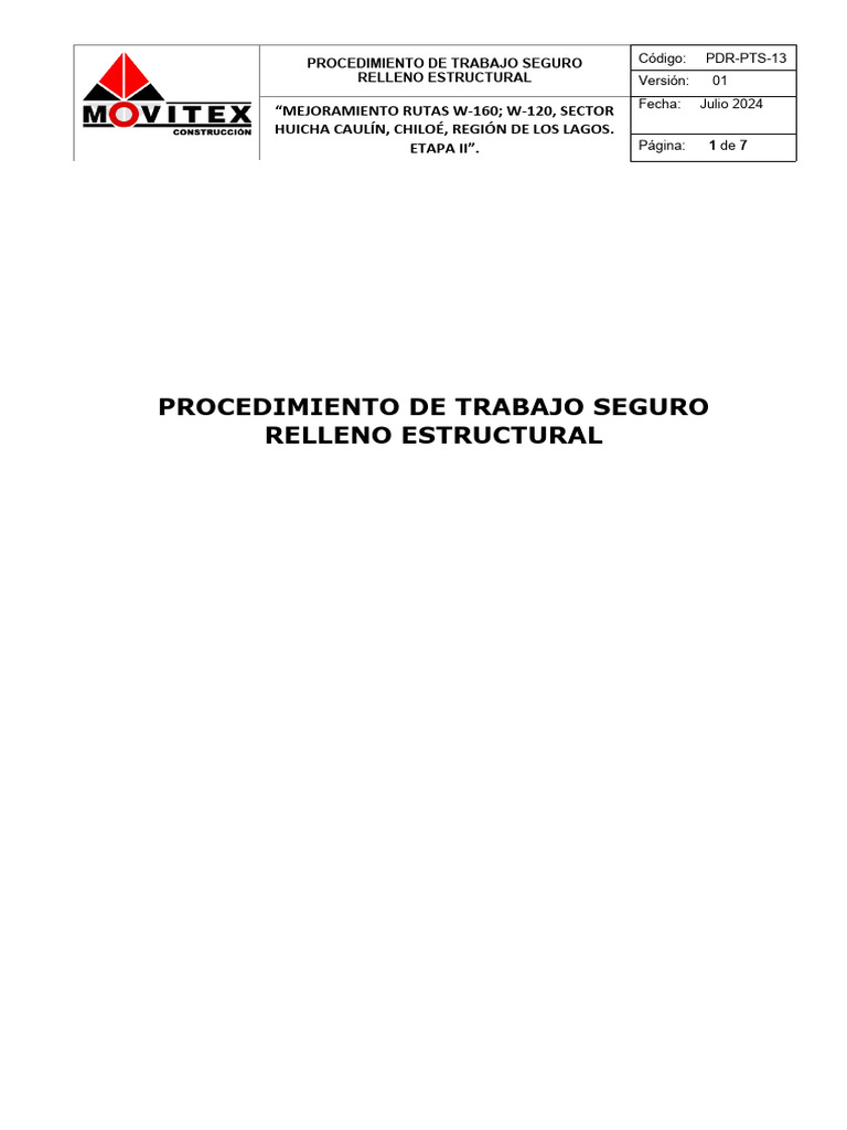 PTS Relleno Estructural | PDF | Tecnología