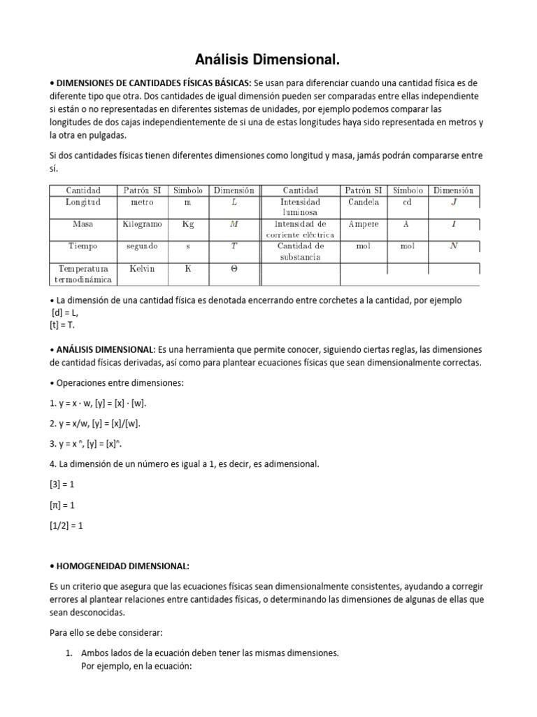 Análisis Dimensional | PDF | Numero Reynolds | Ecuaciones