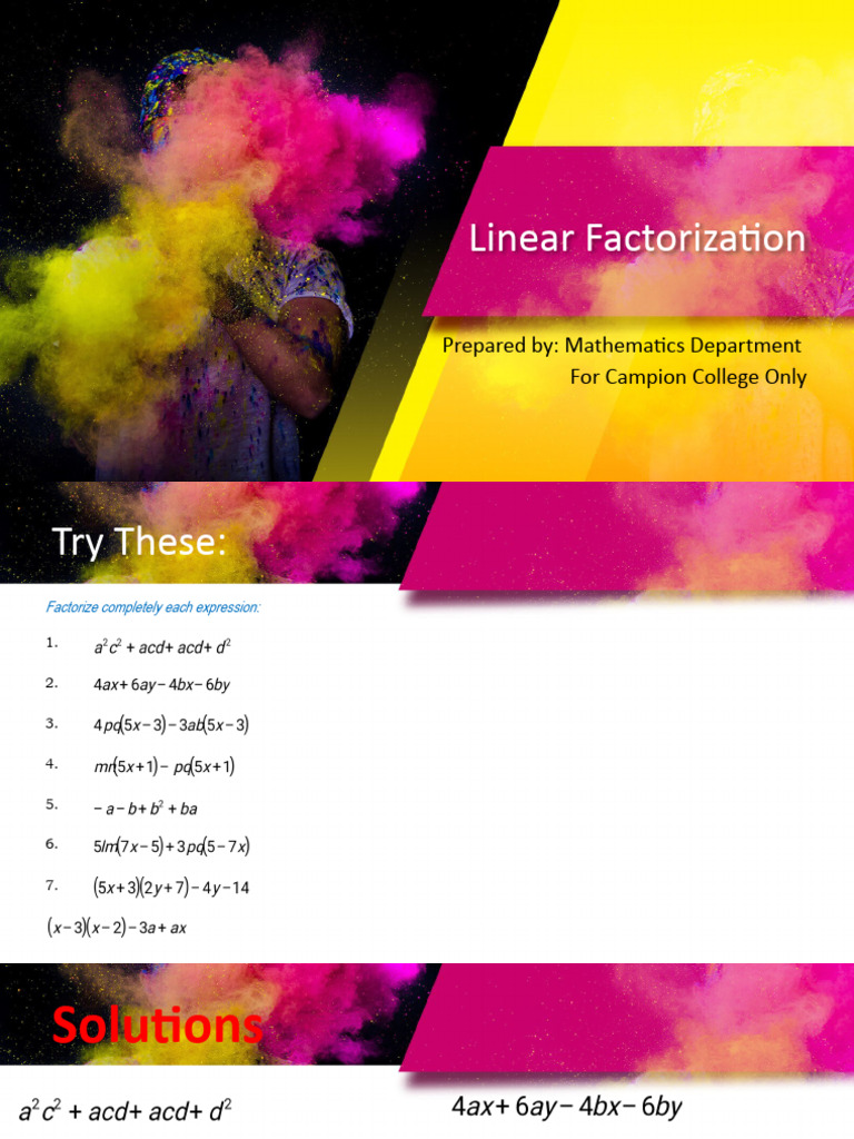 Week 7 Quadratic Factorization Pdf Factorization Quadratic Equation