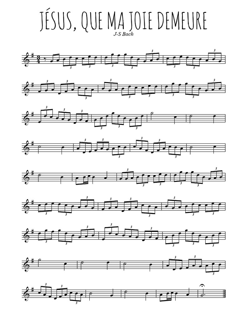 Johann Sebastian Bach - Jésus Que Ma Joie Demeure | PDF
