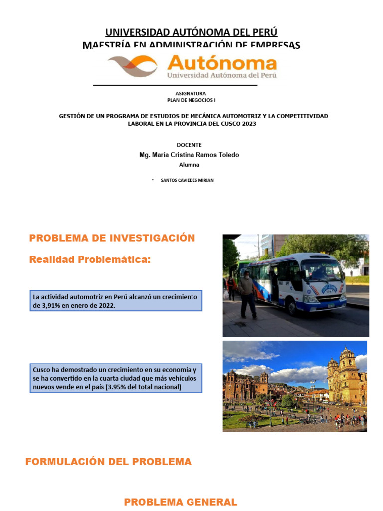 Gestión de Un Programa de Estudios de Mecánica Automotriz y La ...