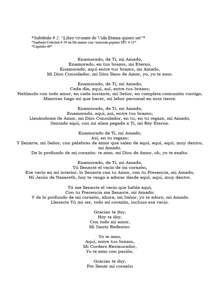 Enamorado de Ti, mi Amado | PDF | Amor | Vida eterna (cristianismo)