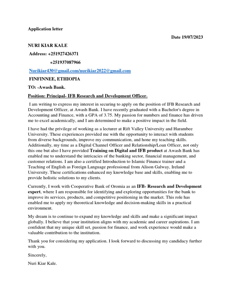 Awash Application | PDF | Ethiopia