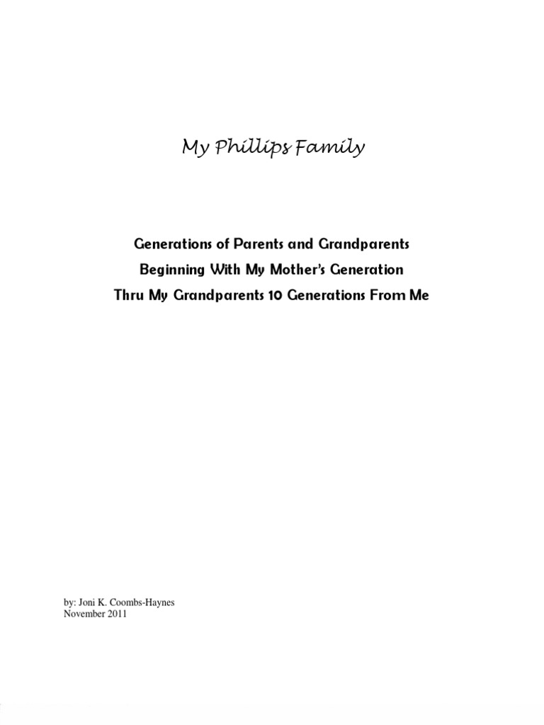 My Phillips Family Lineage | PDF | Cherokee