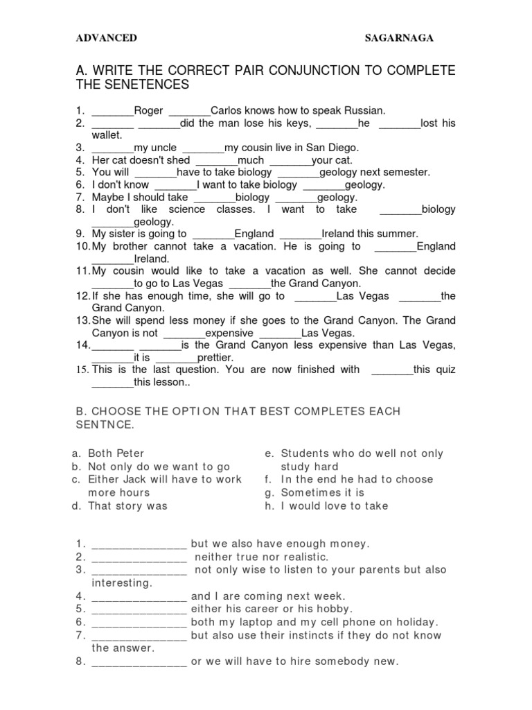 Paired Conjunctions | PDF
