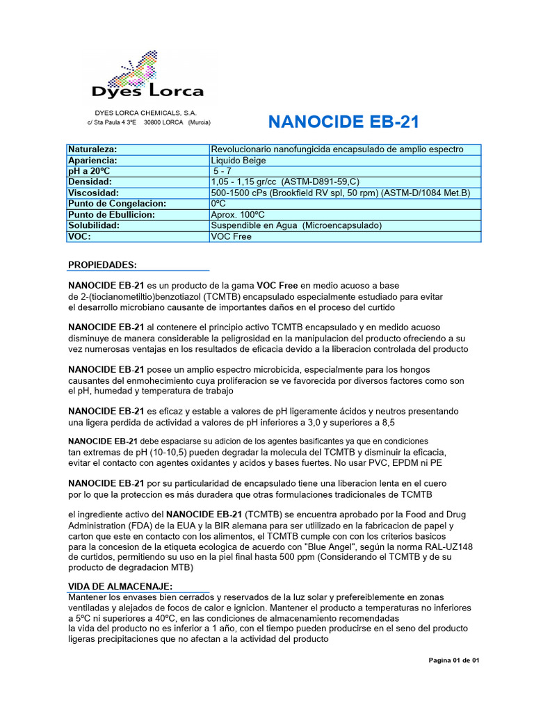Nanocida EB-21: Fungicida Encapsulado | PDF | Química