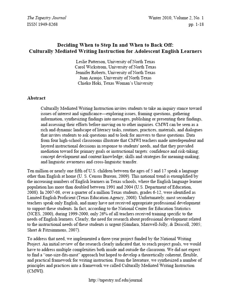 Learning Landscape Writing Tapestry | PDF | Educational Assessment ...