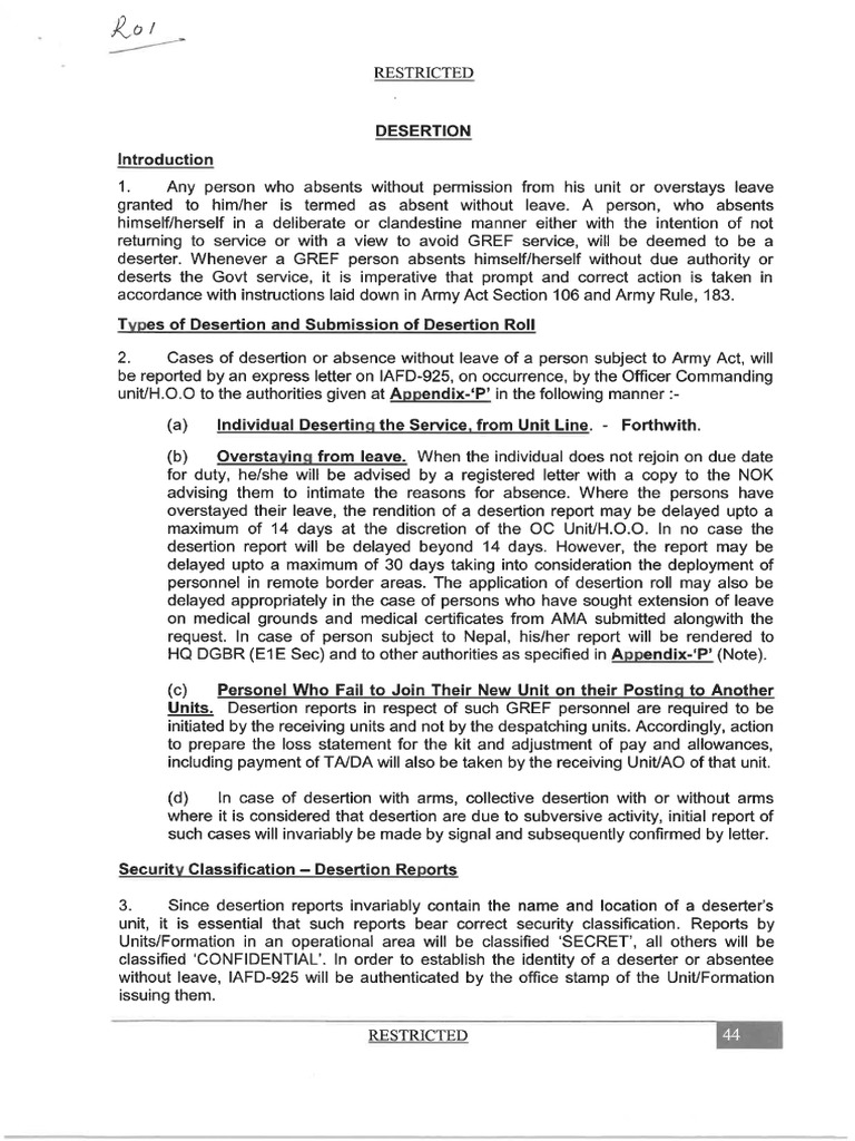 DESERTION From Service | PDF