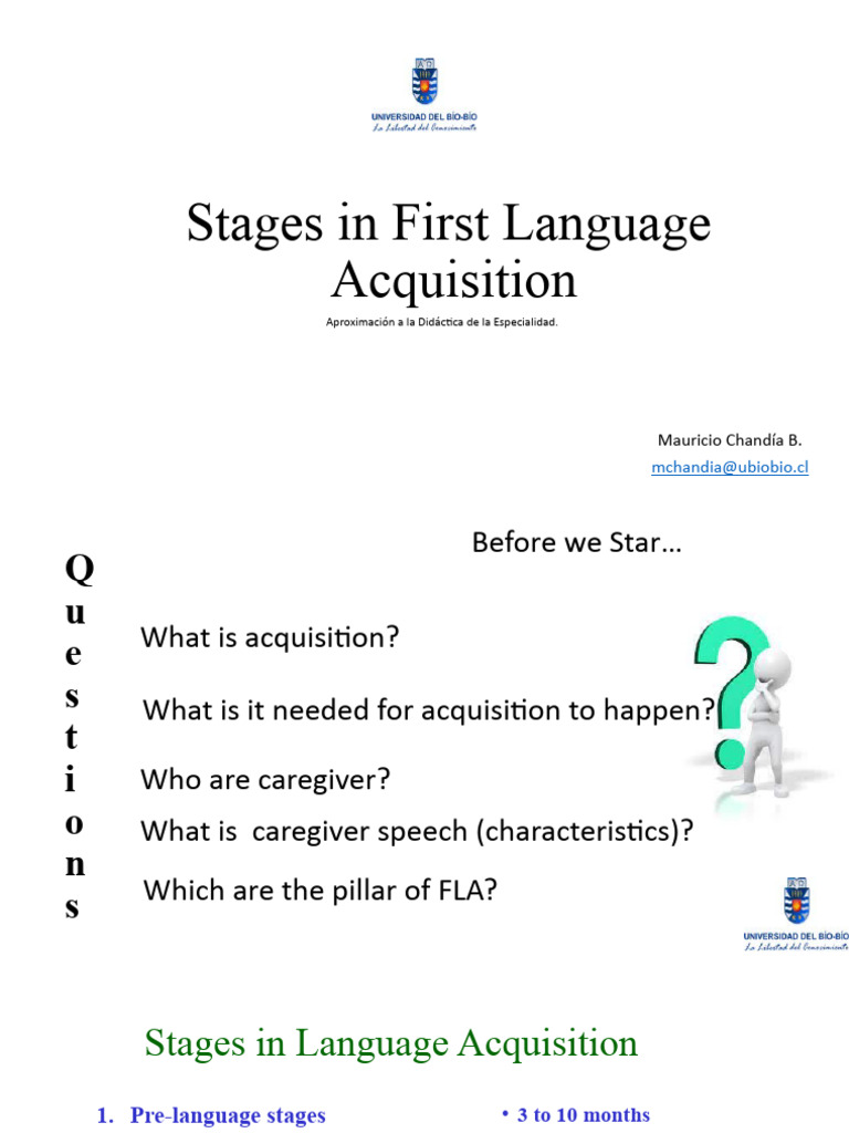 Stages In First Language Acquisition Pdf Word Speech