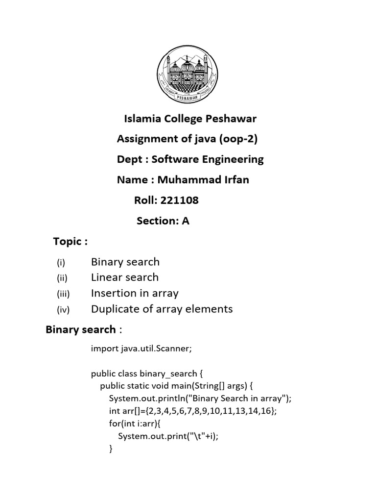 Oops Assaigment in Java | Download Free PDF | Algorithms | Information Retrieval