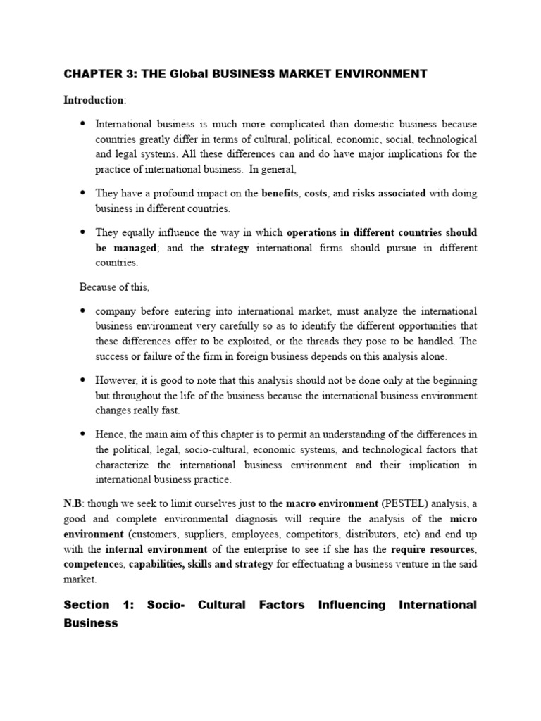 Understanding Global Business Environments | PDF | Translations | Marketing