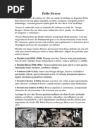 Pablo Picasso AUTORRETRATO AO LONGO DOS ANOS | PDF