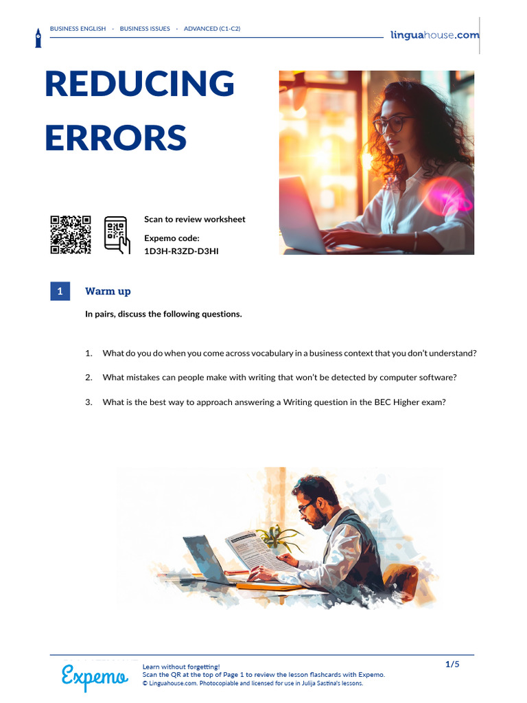 Business English: Reducing Writing Errors | PDF | Human Communication