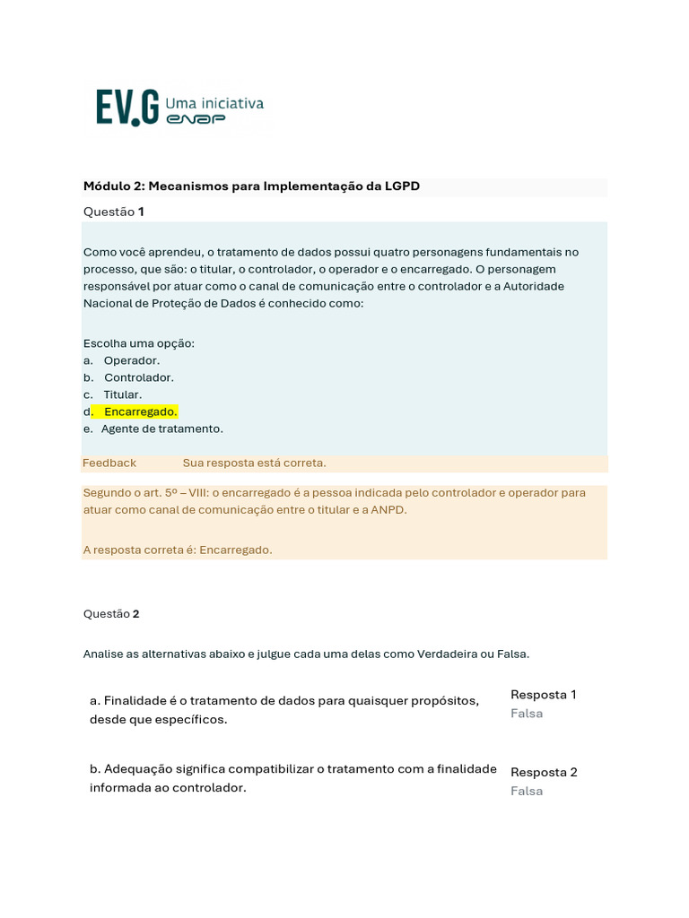 Lgpddesafios Módulo 2 Mecanismos para Implementação Da LGPD | PDF
