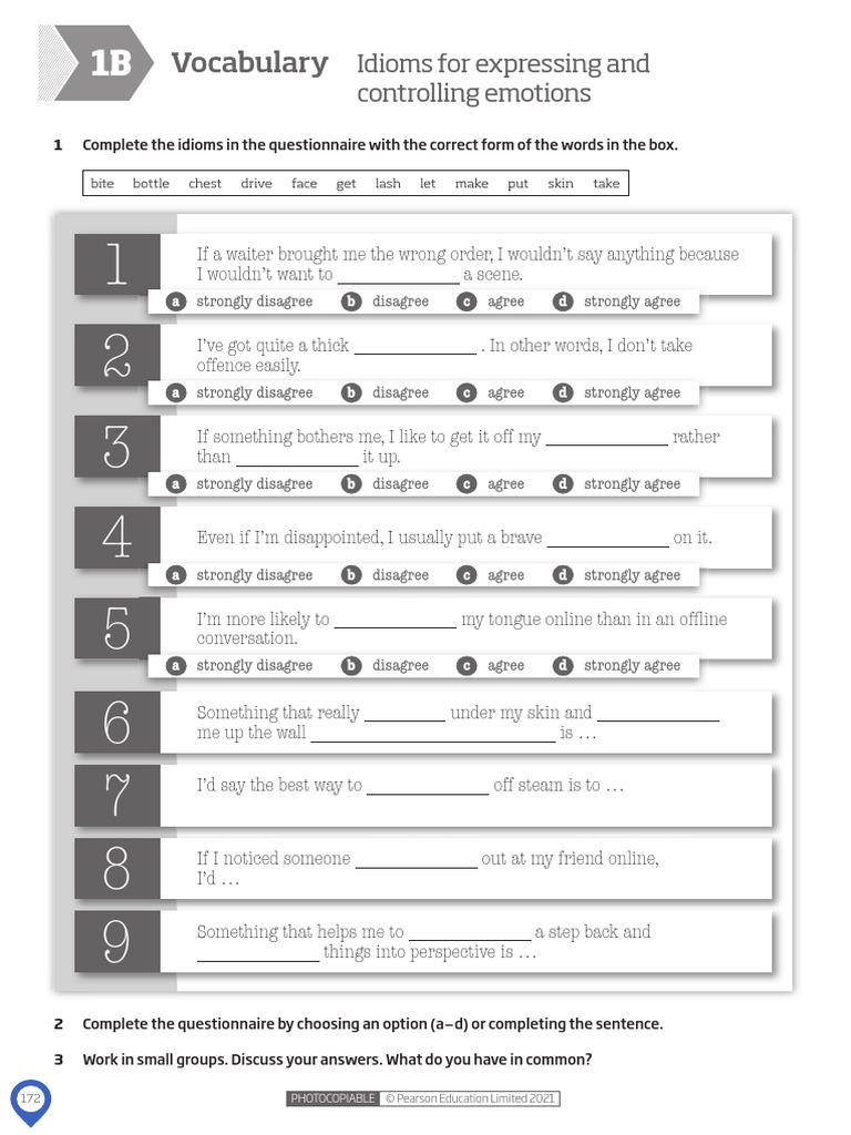 Emotion-Related Idioms Questionnaire | PDF