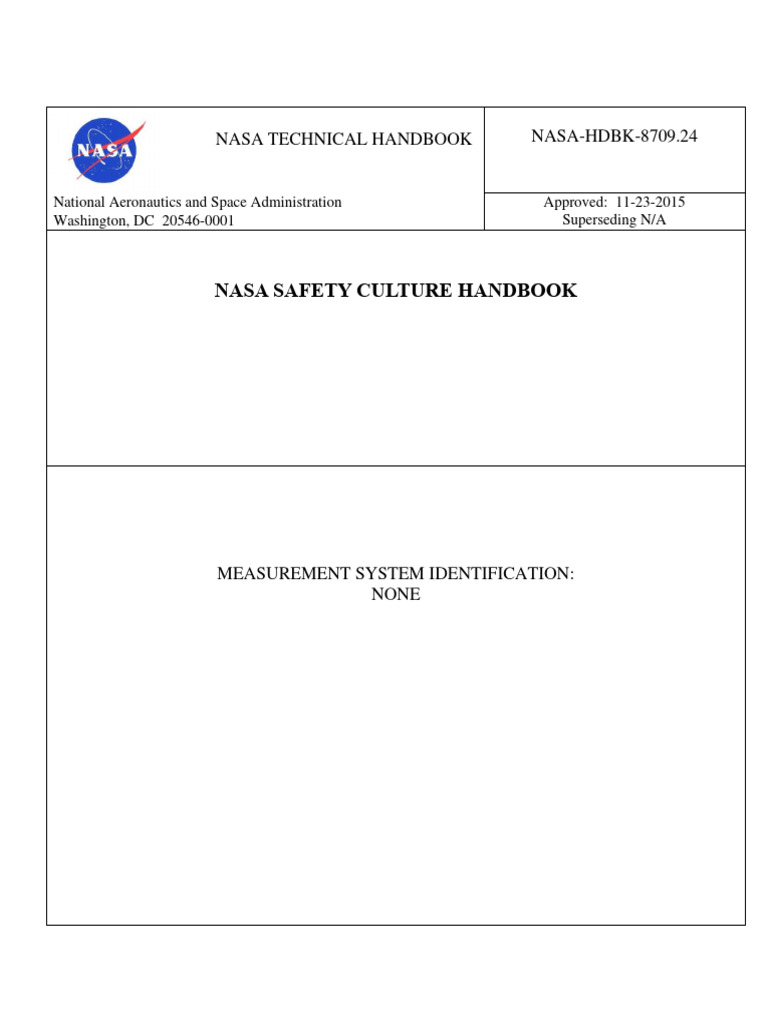 Nasa-Hdbk-870924 With Change 1 | PDF | Nasa | Occupational Safety And ...