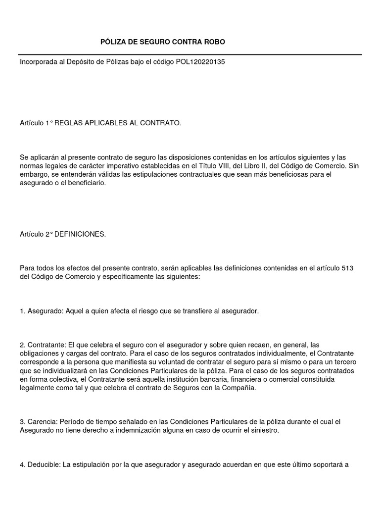 Muestra Documento | PDF | Póliza de seguros | Seguro
