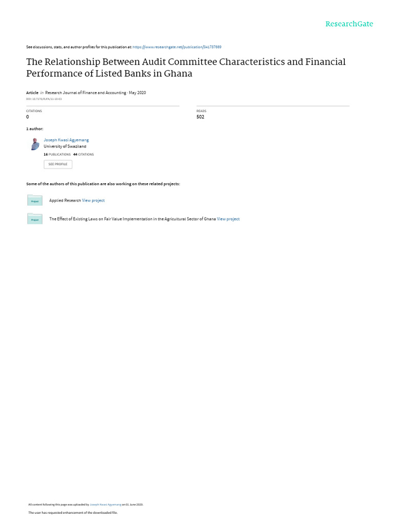 ARTICLEPUBLISHEDAUDITCOMMITTEE | PDF | Audit | Competitive Advantage