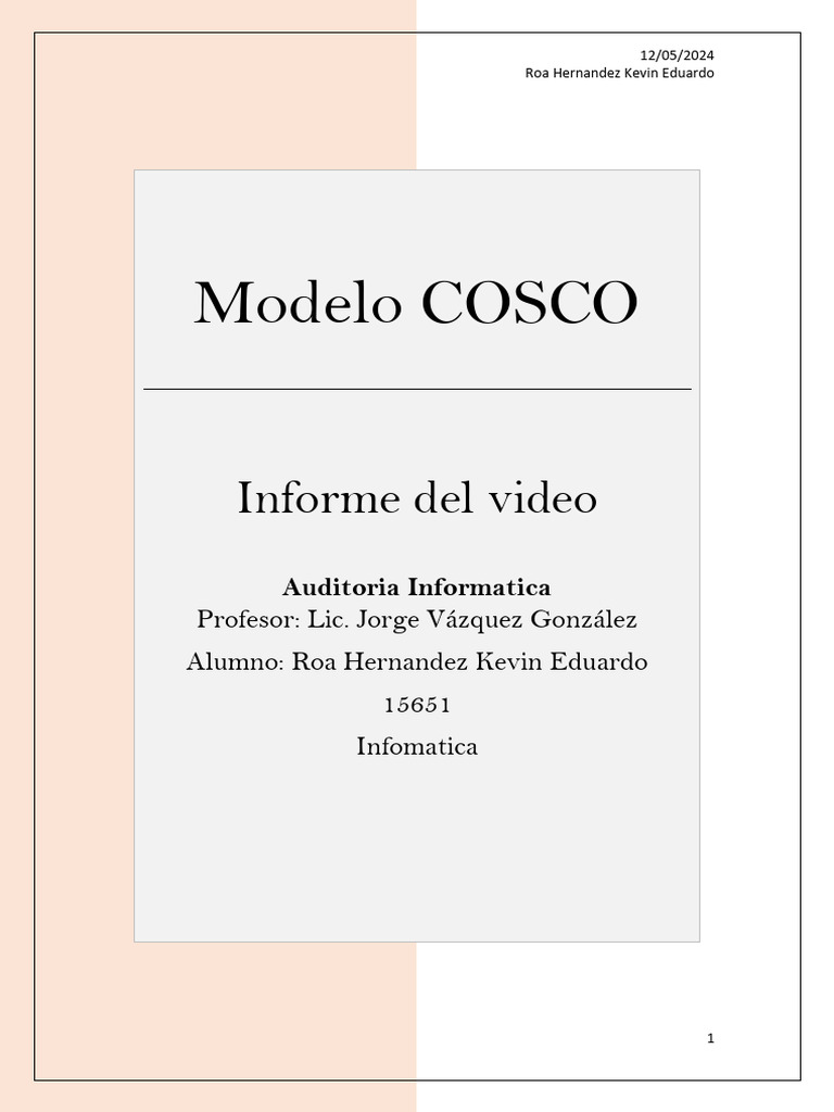 Modelo COSCO | PDF | Evaluación | Auditoría