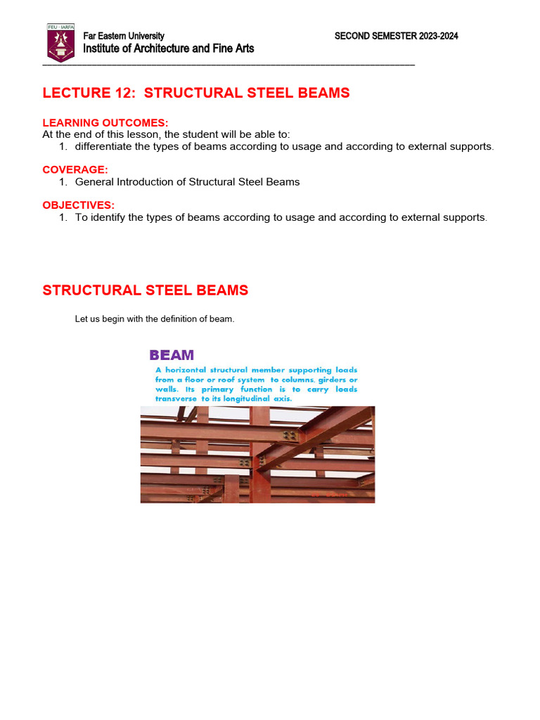 Lecture 12 | PDF | Beam (Structure) | Structural Engineering