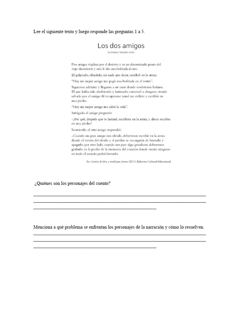 Lee El Siguiente Texto y Luego Responde Las Preguntas 1 A 5 | PDF Lee El Siguiente Texto y Luego Responde Las Preguntas 1 A 5 | PDF